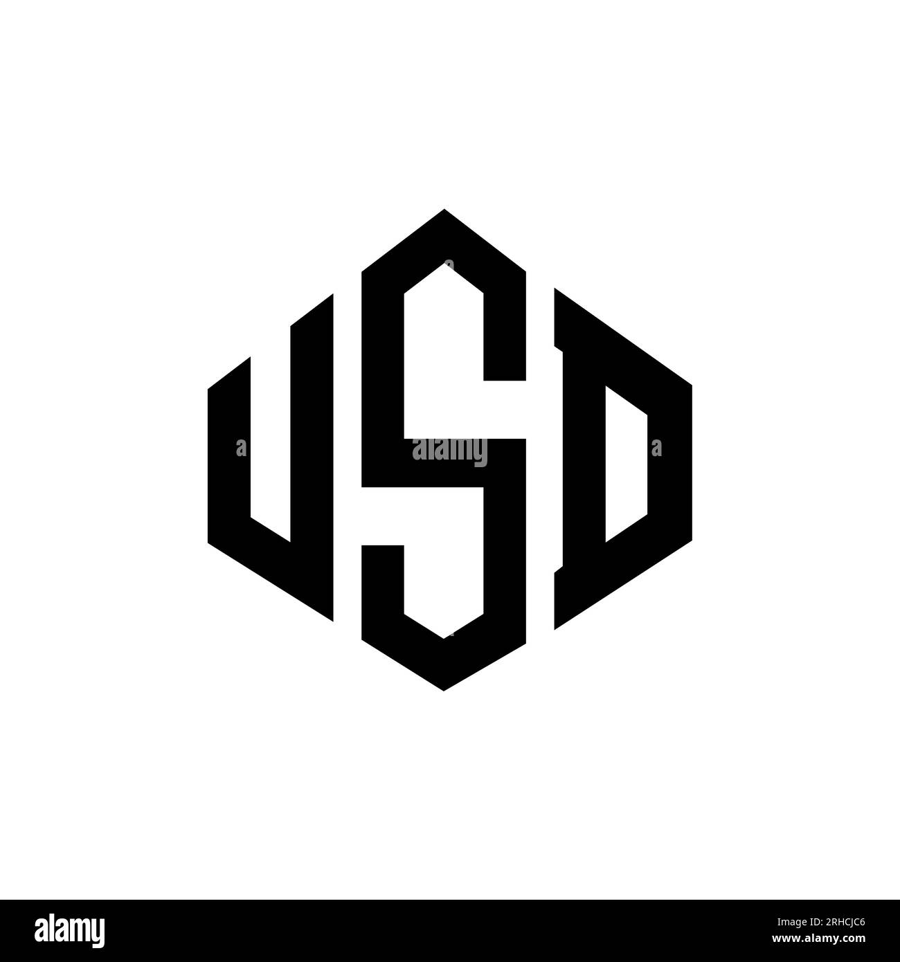 USD letter logo design with polygon shape. USD polygon and cube shape ...