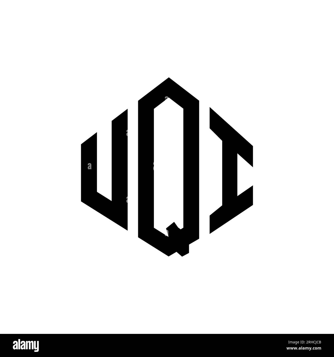 UQI letter logo design with polygon shape. UQI polygon and cube shape ...