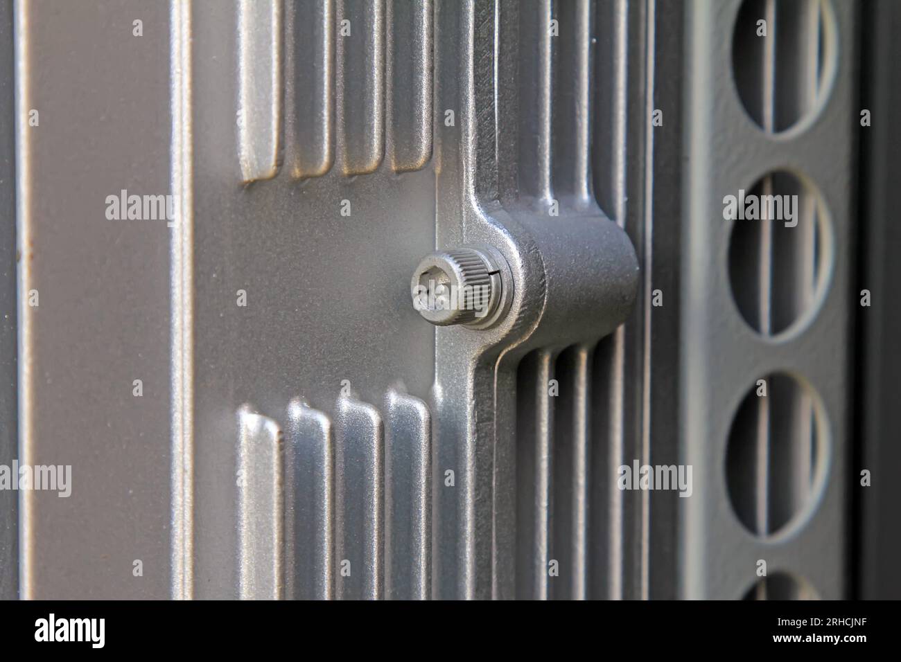 closeup of hardware products shell, a mechanical equipment enclosure ...