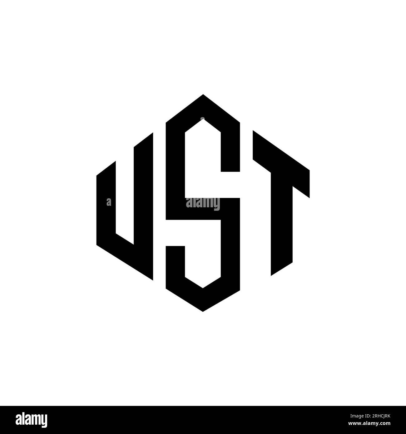 UST letter logo design with polygon shape. UST polygon and cube shape ...