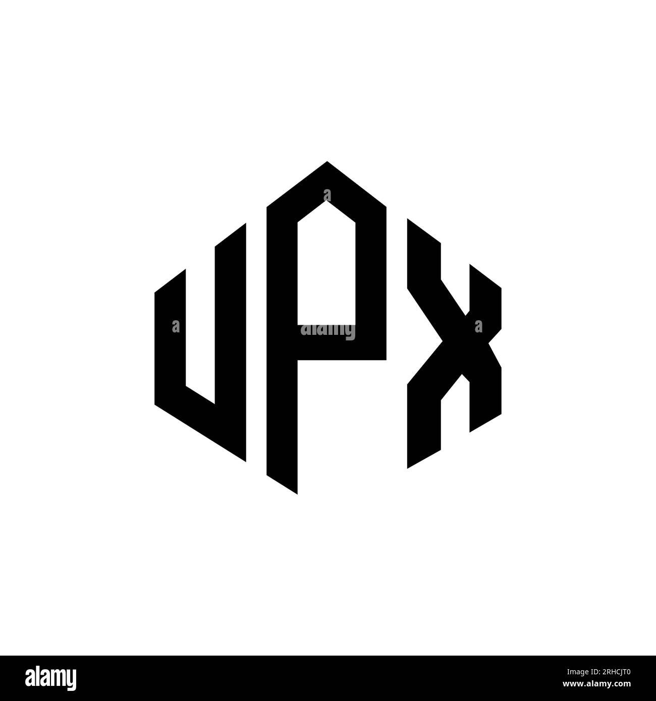 UPX letter logo design with polygon shape. UPX polygon and cube shape ...