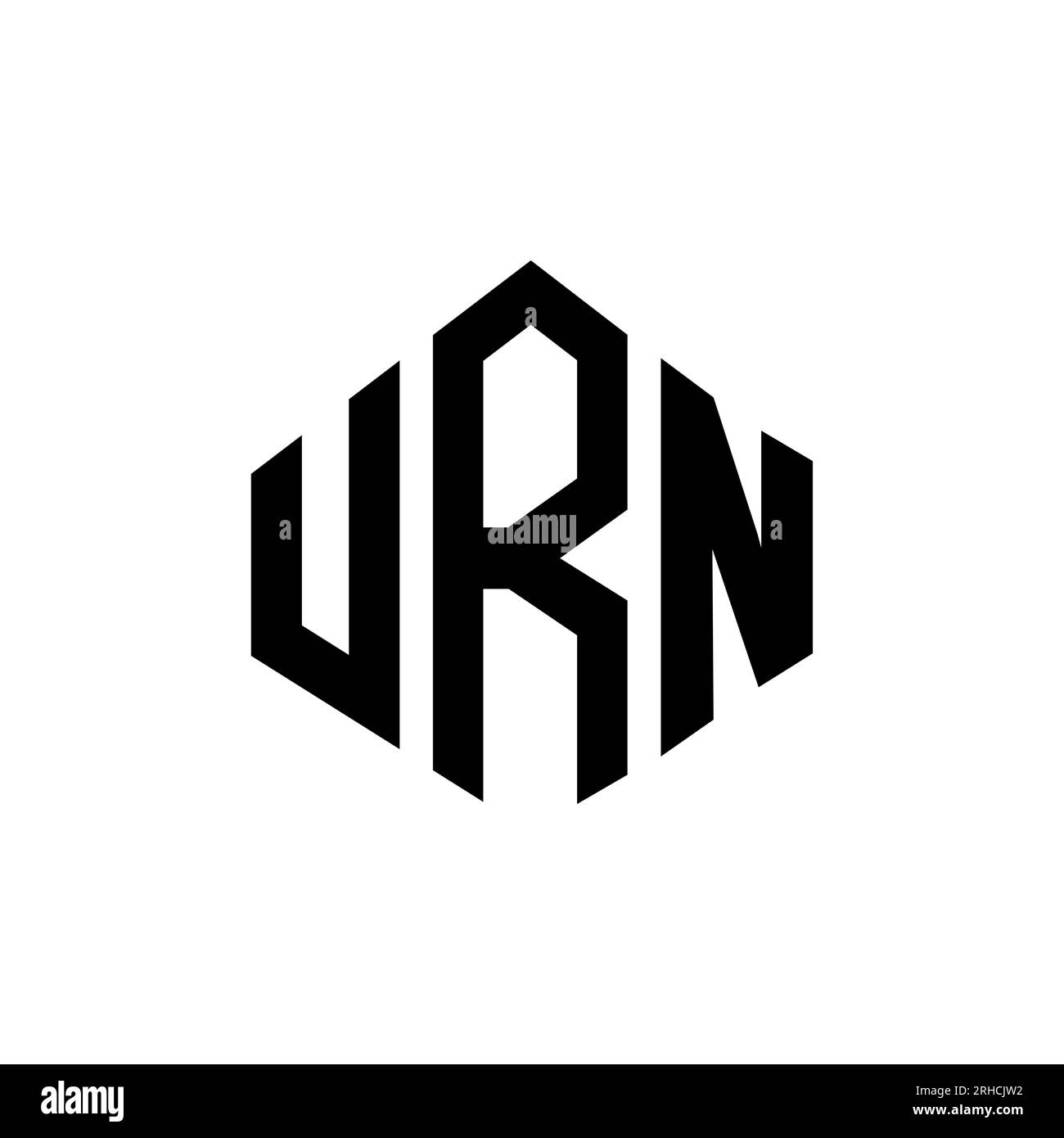 URN letter logo design with polygon shape. URN polygon and cube shape ...