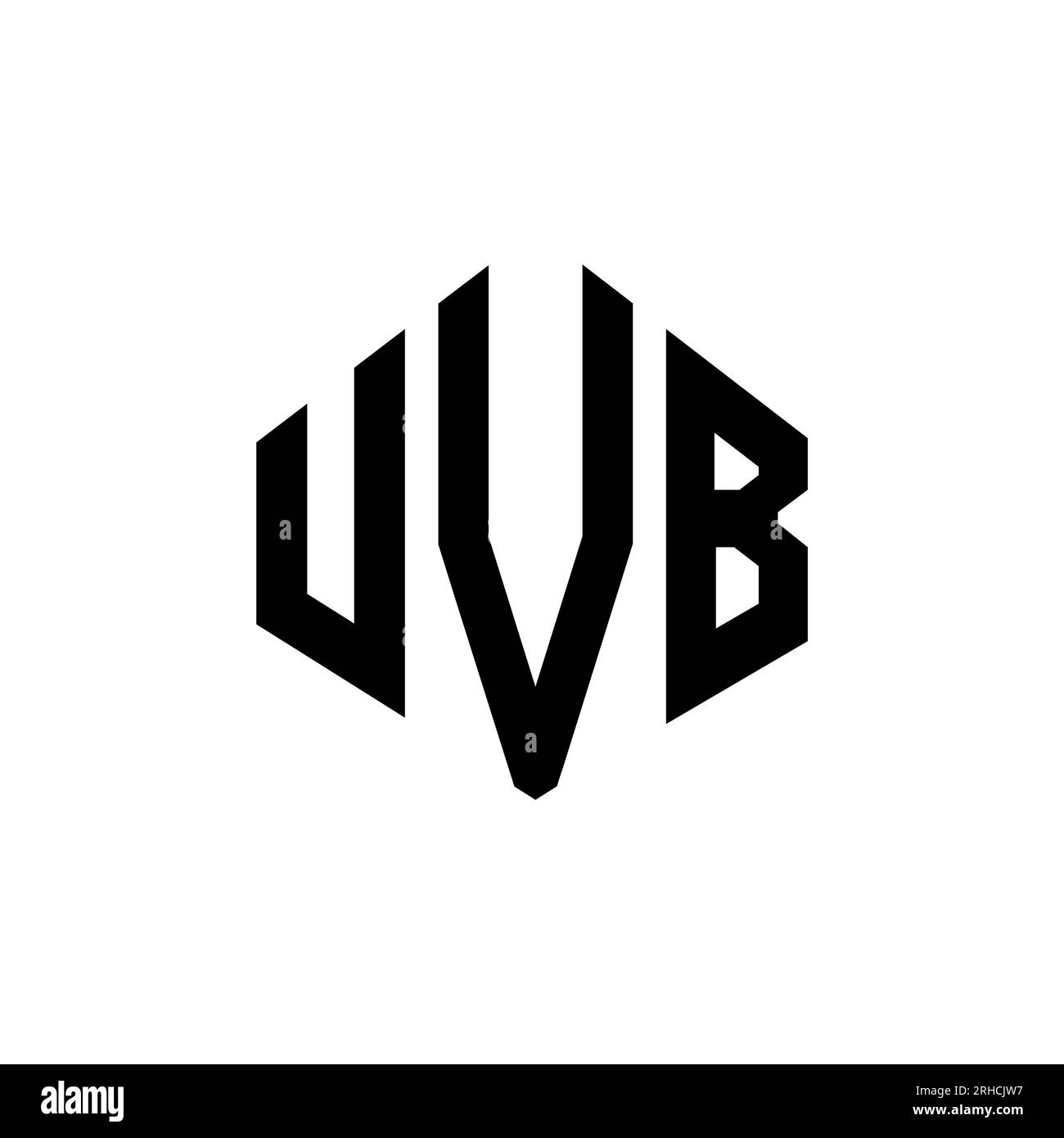 UVB letter logo design with polygon shape. UVB polygon and cube shape ...