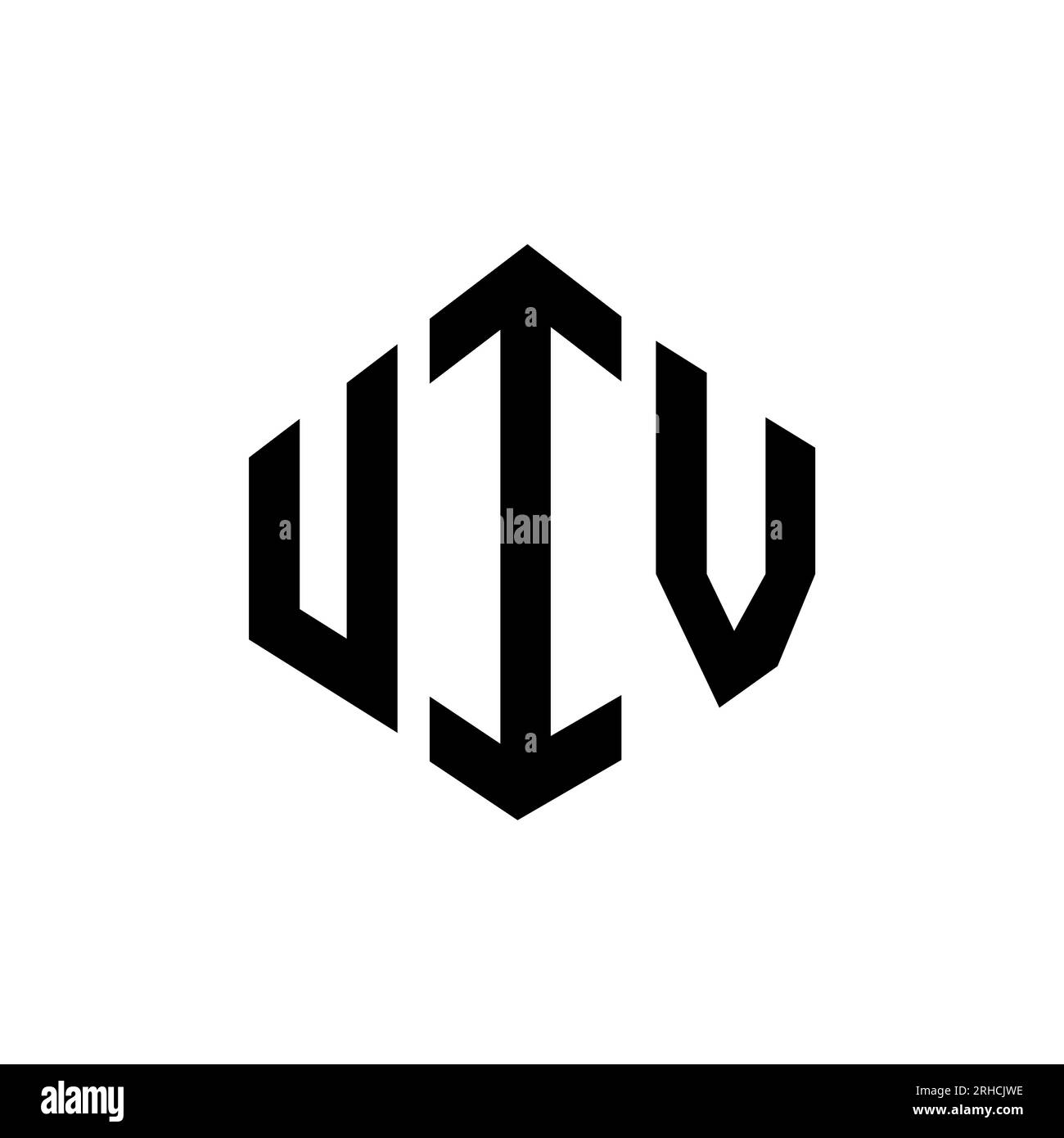 UIV letter logo design with polygon shape. UIV polygon and cube shape ...