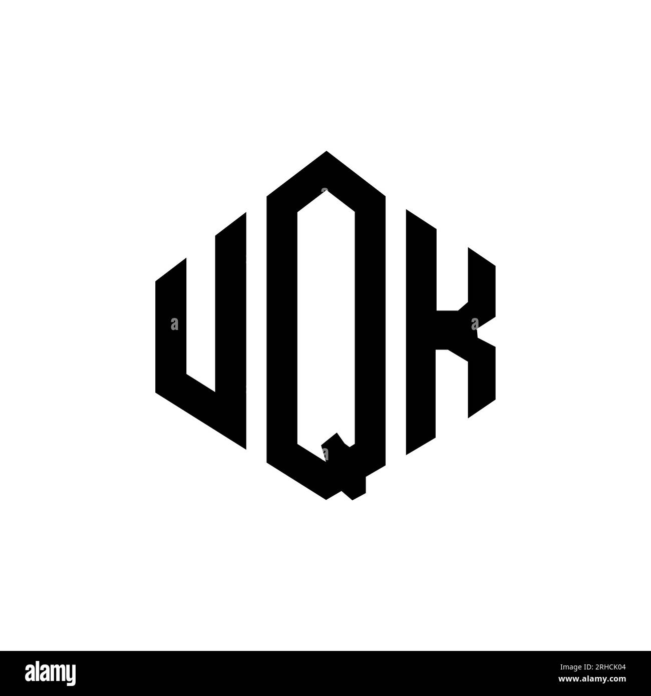 UQK letter logo design with polygon shape. UQK polygon and cube shape ...