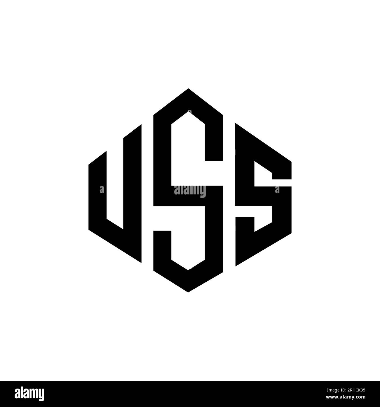 USS letter logo design with polygon shape. USS polygon and cube shape ...