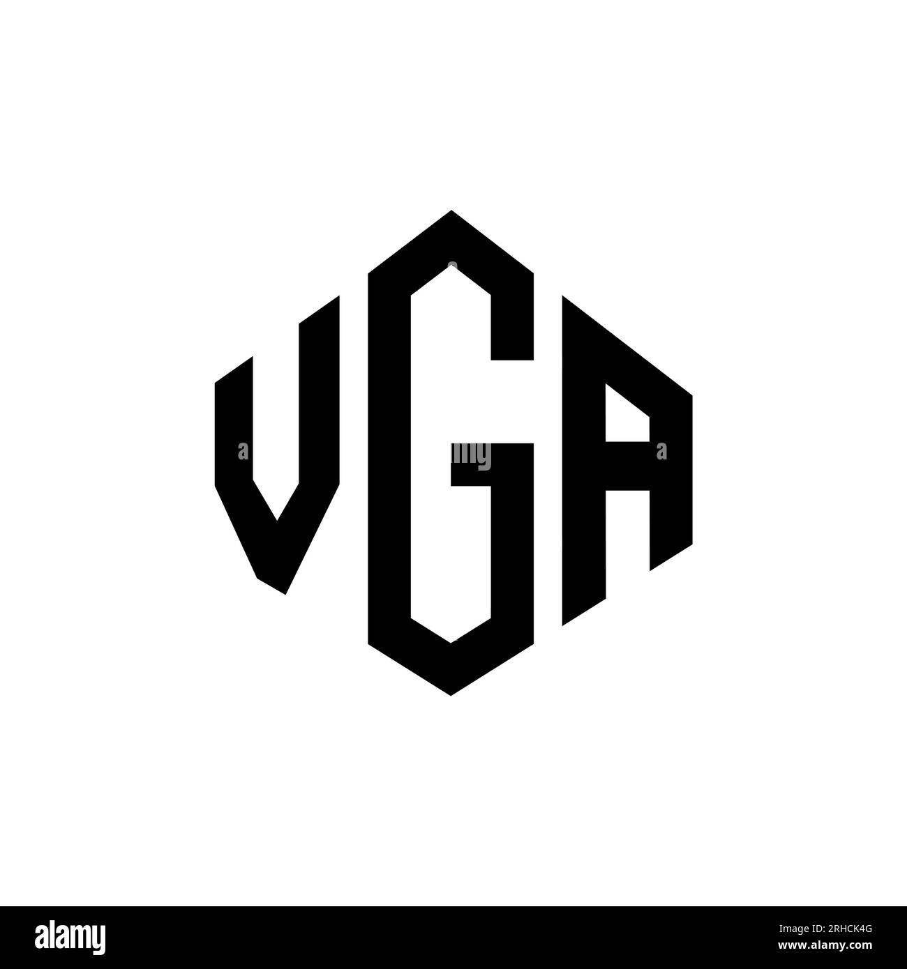 VGA letter logo design with polygon shape. VGA polygon and cube shape ...