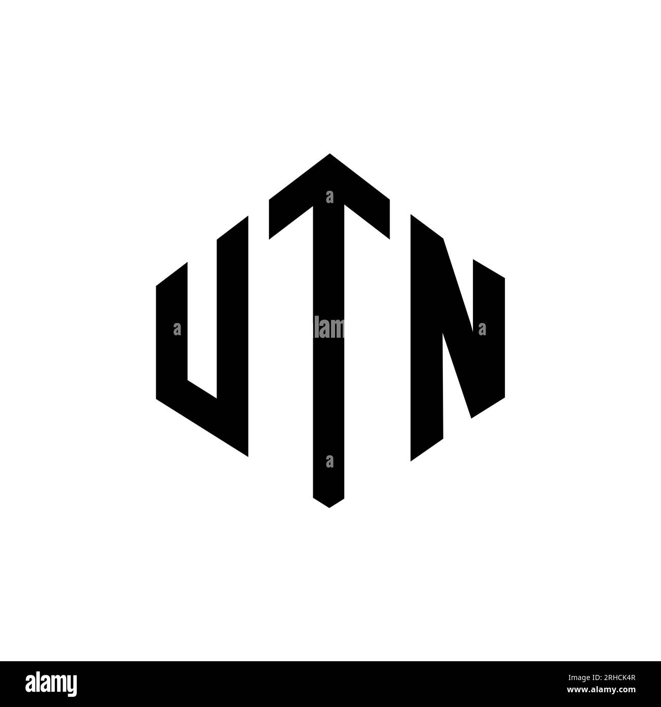 UTN letter logo design with polygon shape. UTN polygon and cube shape ...