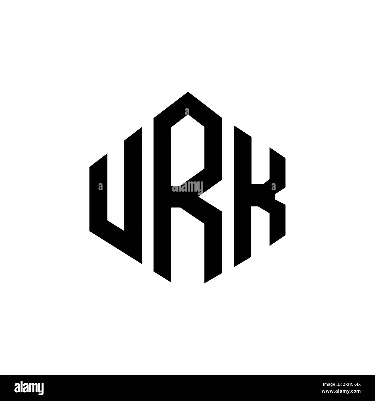 URK letter logo design with polygon shape. URK polygon and cube shape ...