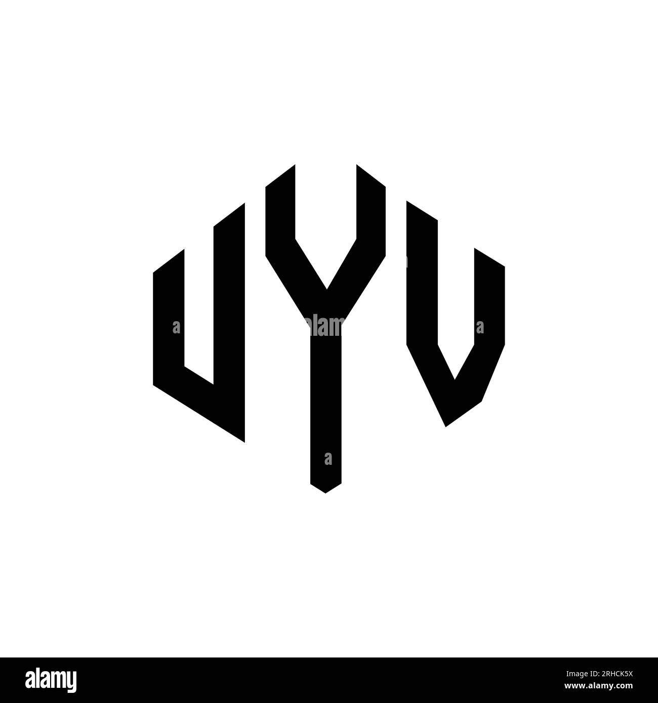 UYV letter logo design with polygon shape. UYV polygon and cube shape ...