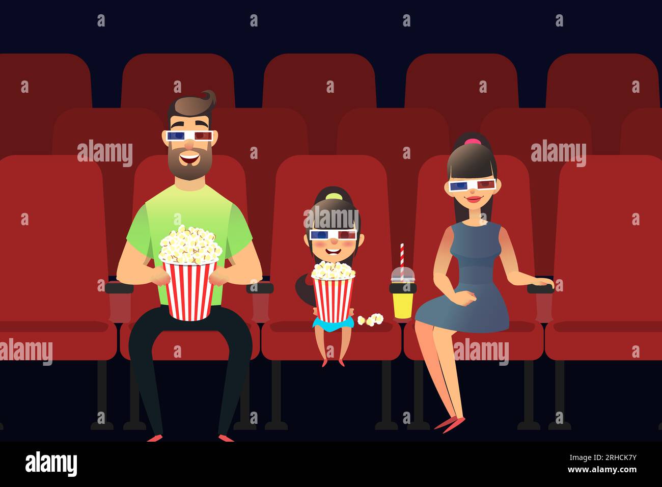 Child and adult at cinema Stock Vector Images - Alamy