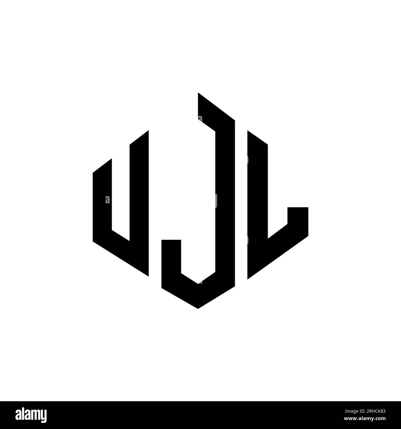 UJL letter logo design with polygon shape. UJL polygon and cube shape ...