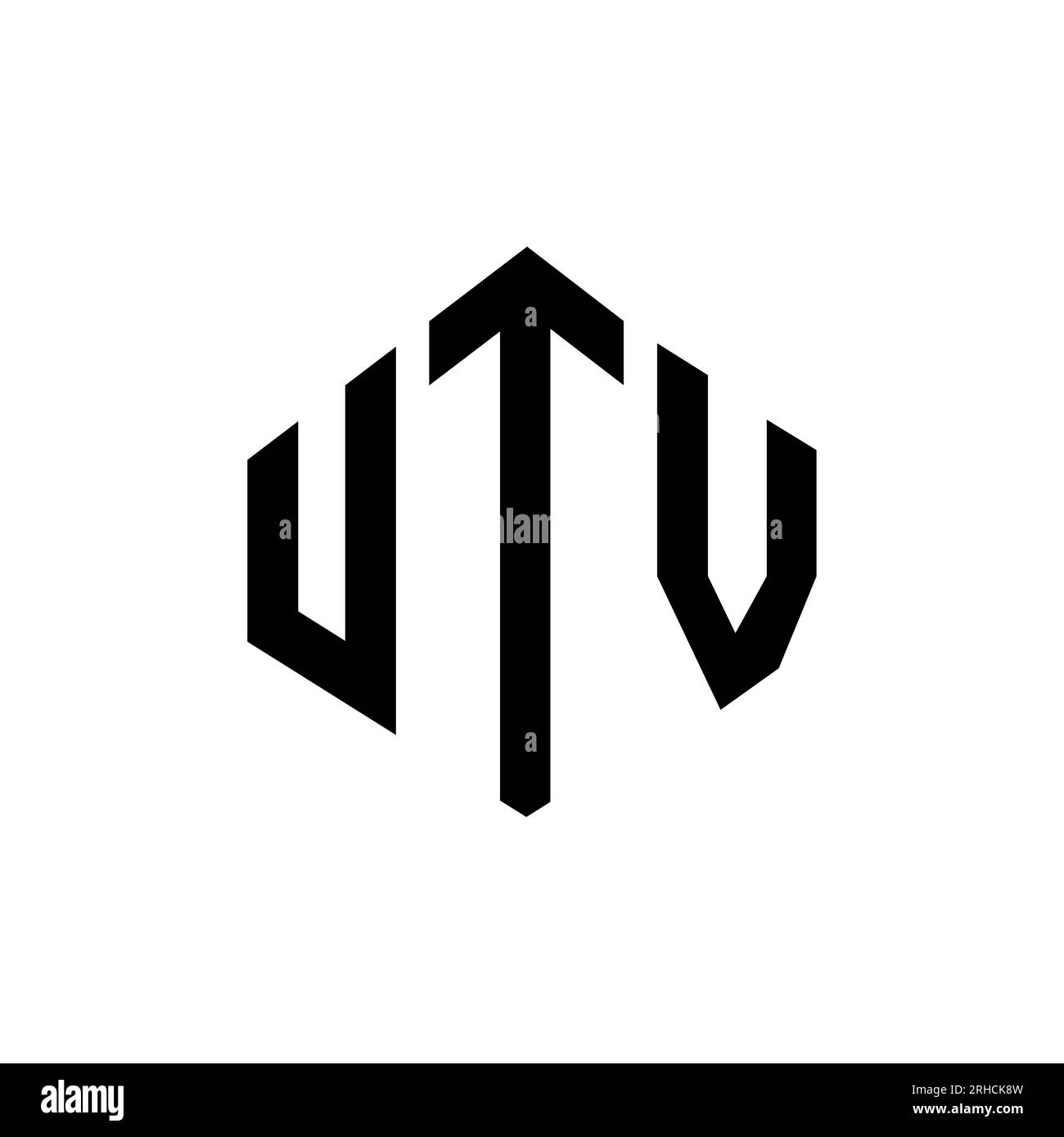 UTV letter logo design with polygon shape. UTV polygon and cube shape ...