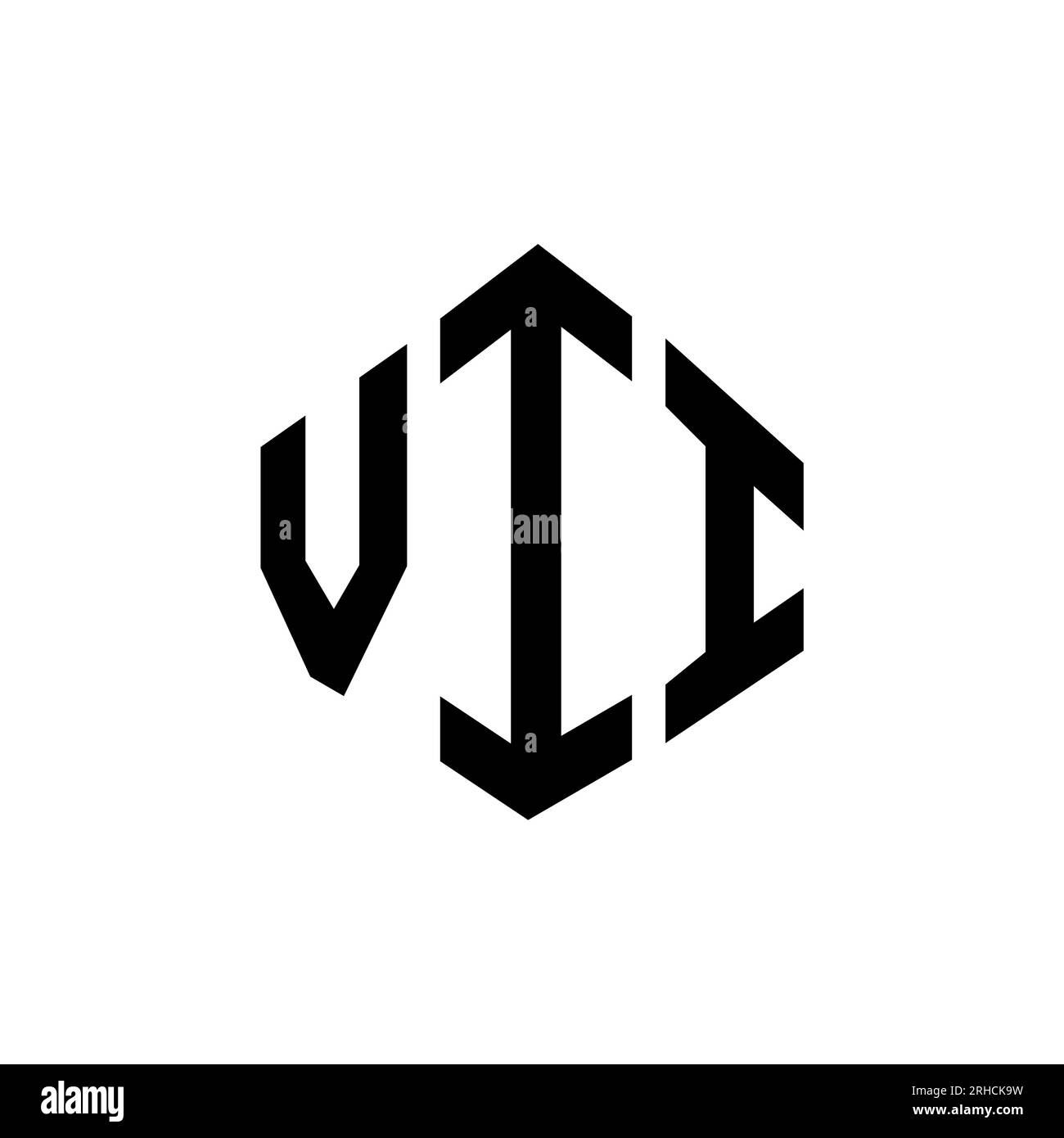 VII letter logo design with polygon shape. VII polygon and cube shape ...