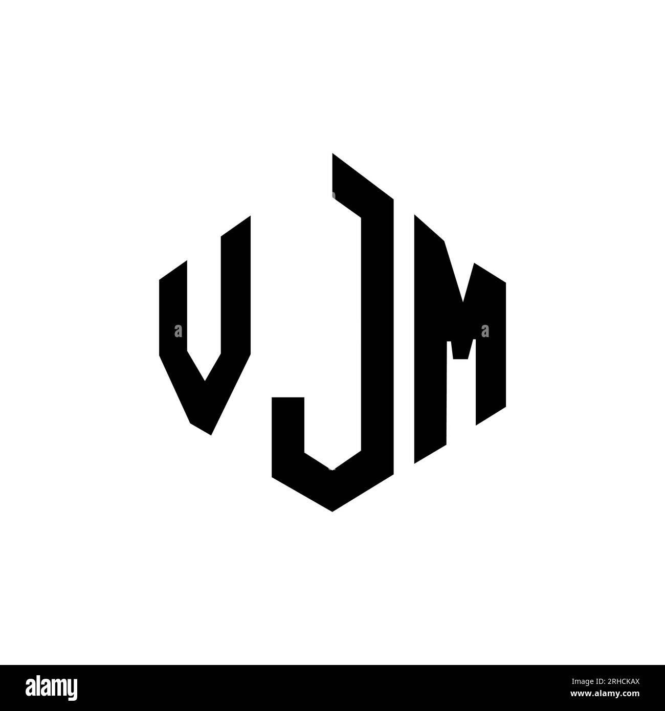 VJM letter logo design with polygon shape. VJM polygon and cube shape ...