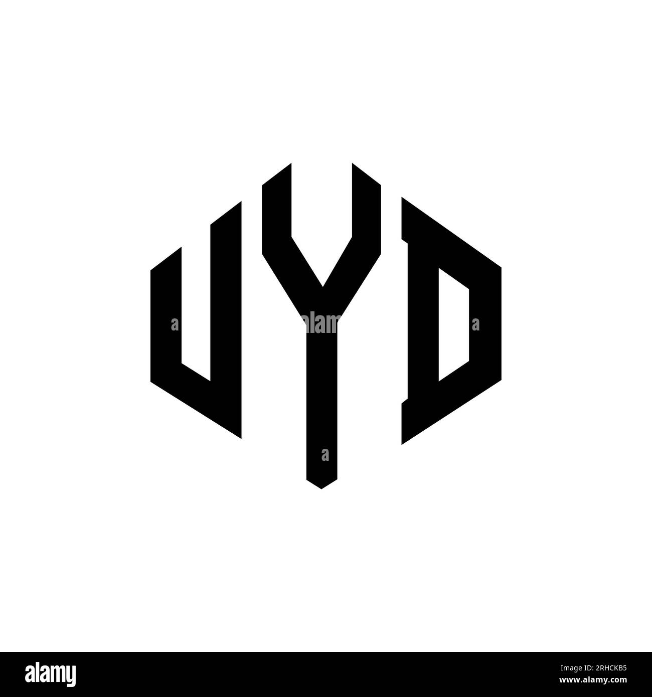 UYD letter logo design with polygon shape. UYD polygon and cube shape ...