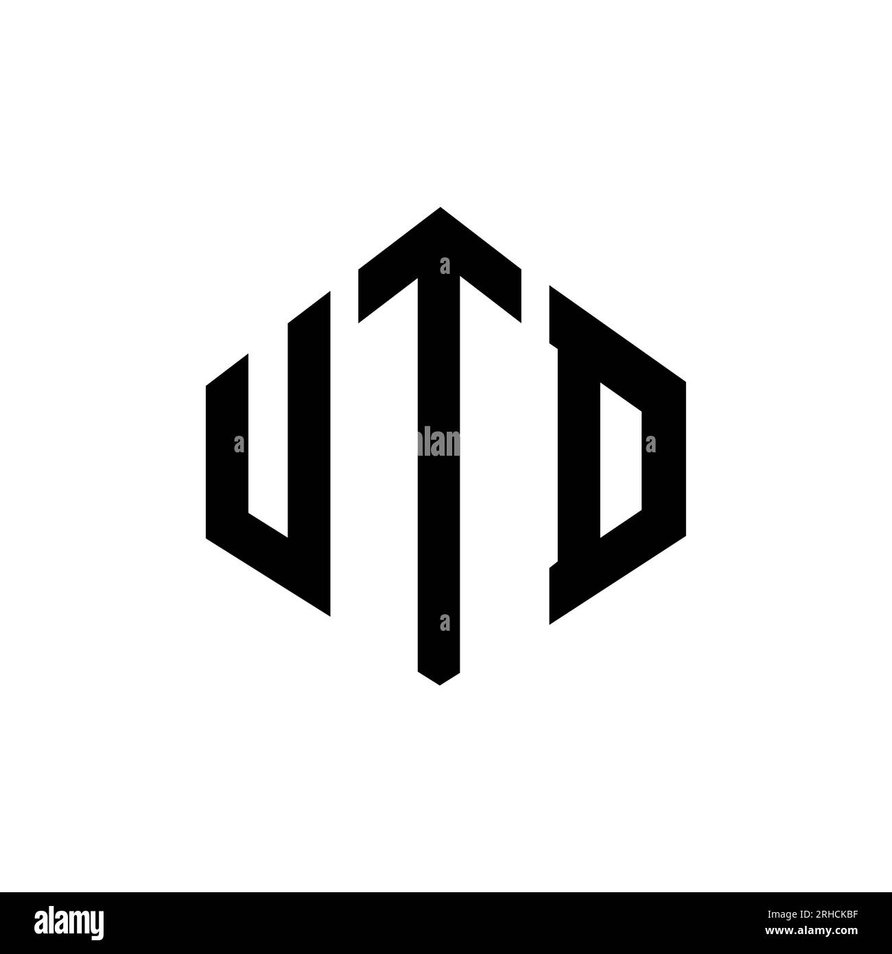 UTD letter logo design with polygon shape. UTD polygon and cube shape ...