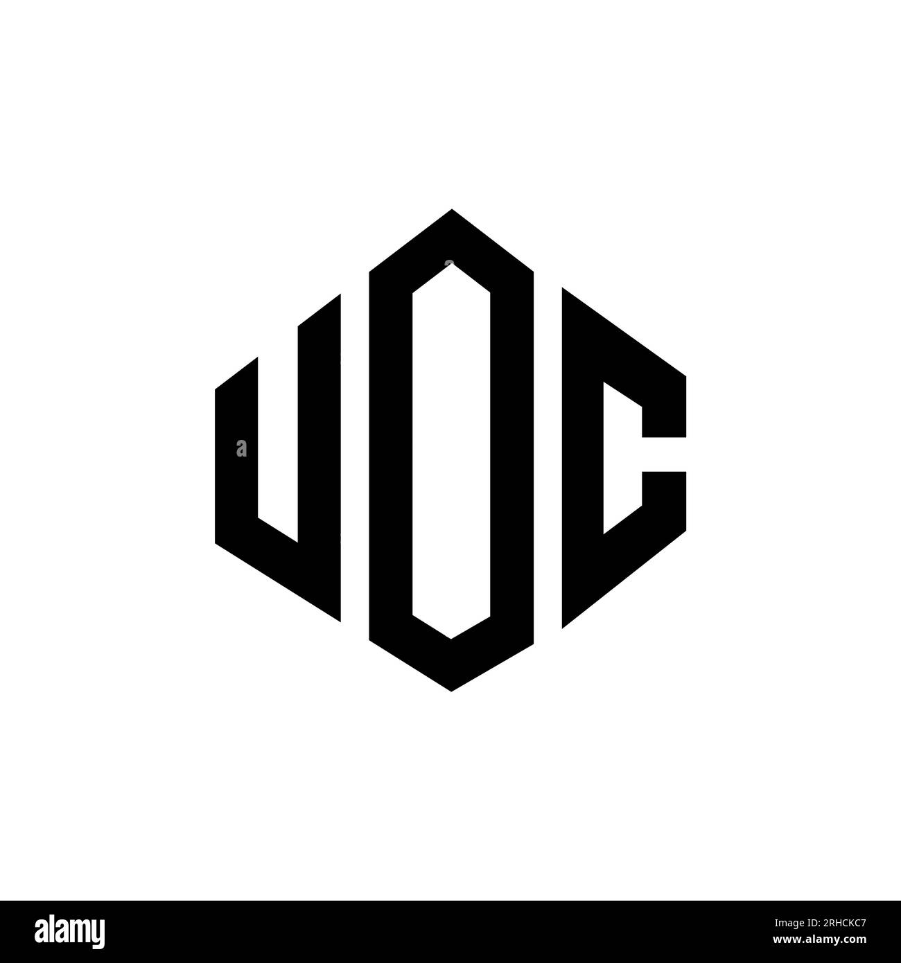 UOC letter logo design with polygon shape. UOC polygon and cube shape ...