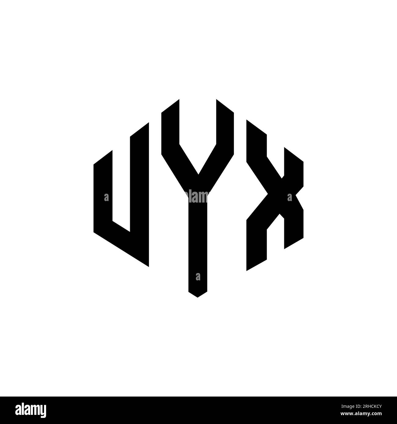 UYX letter logo design with polygon shape. UYX polygon and cube shape ...