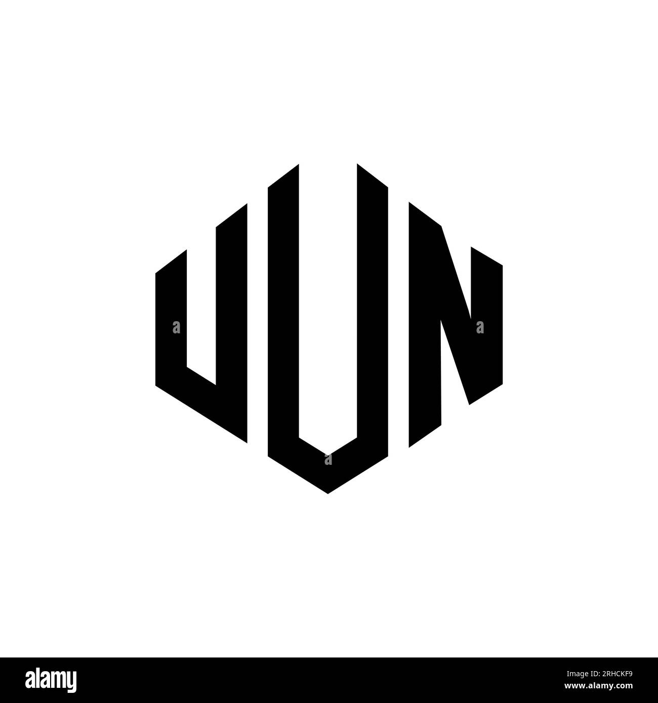 UUN letter logo design with polygon shape. UUN polygon and cube shape ...