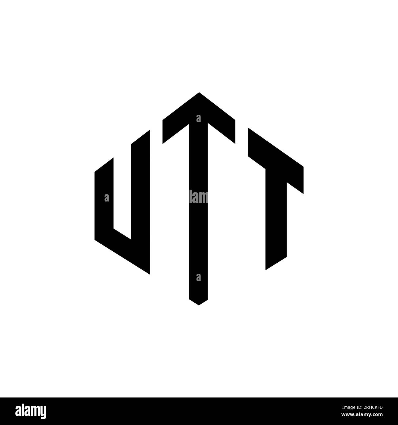 UTT letter logo design with polygon shape. UTT polygon and cube shape ...