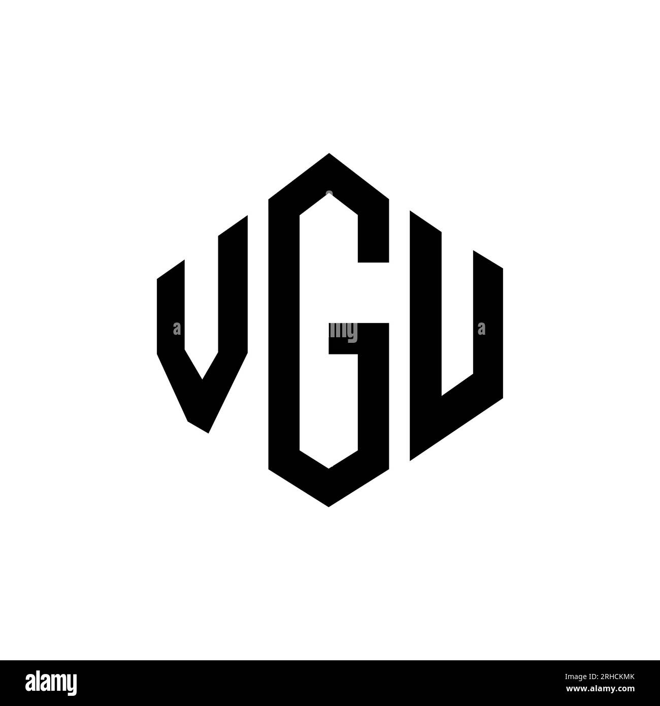 VGU letter logo design with polygon shape. VGU polygon and cube shape ...
