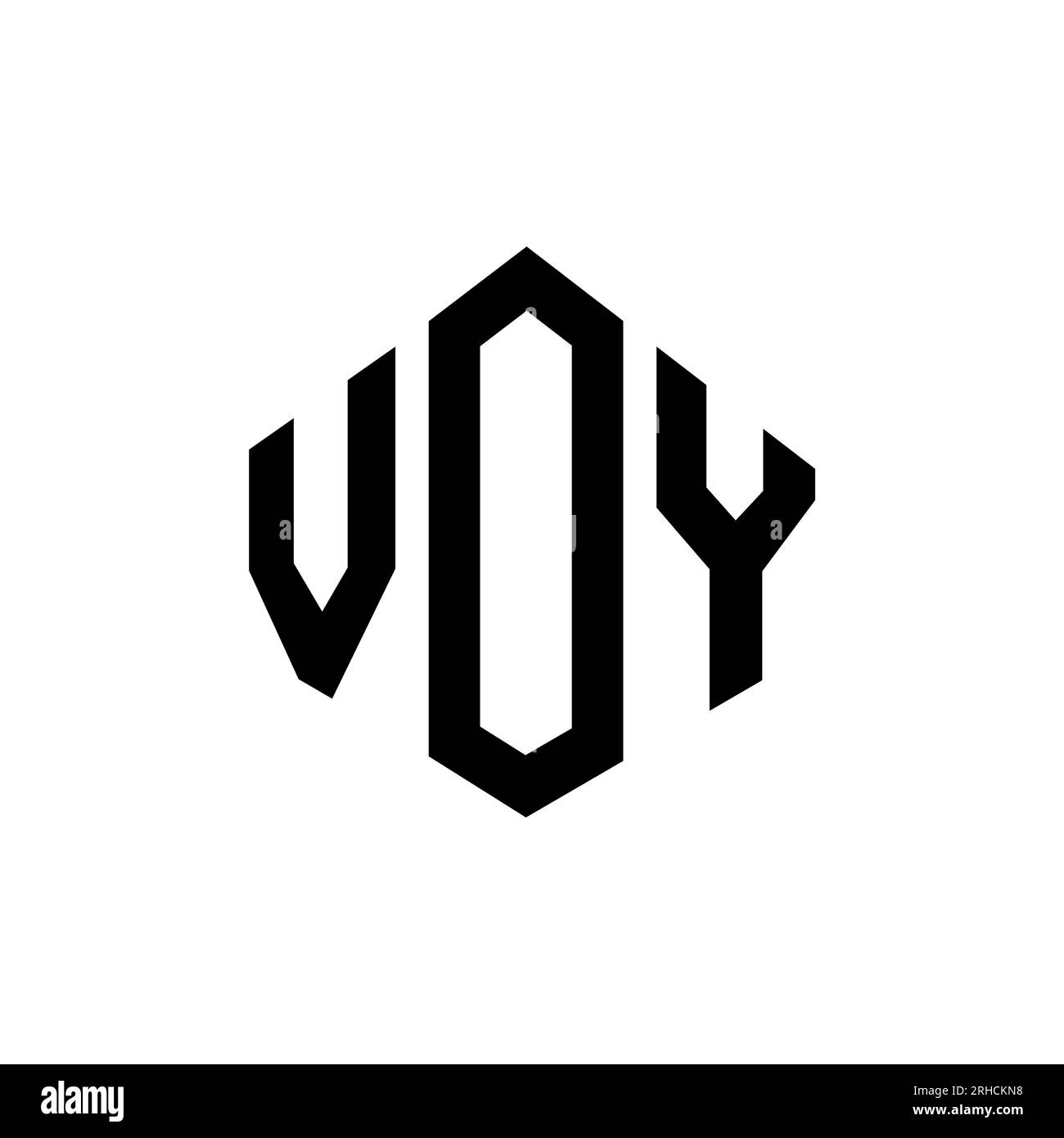 VOY letter logo design with polygon shape. VOY polygon and cube shape ...
