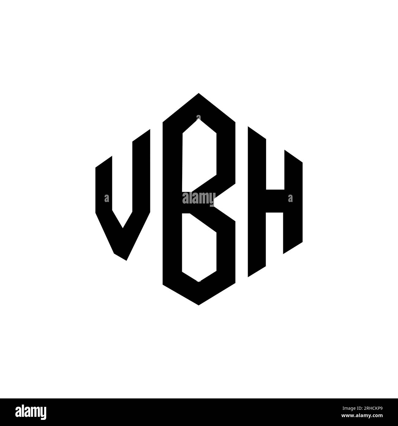VBH letter logo design with polygon shape. VBH polygon and cube shape ...