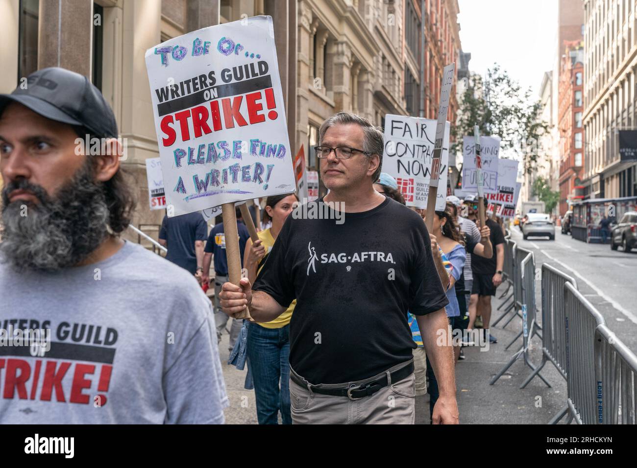 WGA and SAG-AFTRA members to walk picket lines as they strike over ...