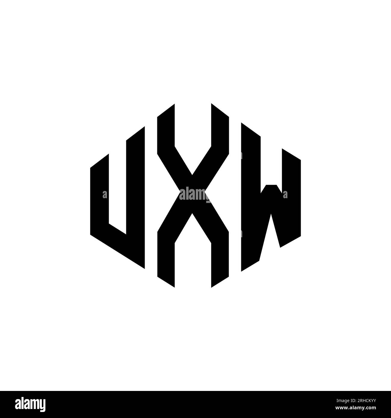 UXW letter logo design with polygon shape. UXW polygon and cube shape ...