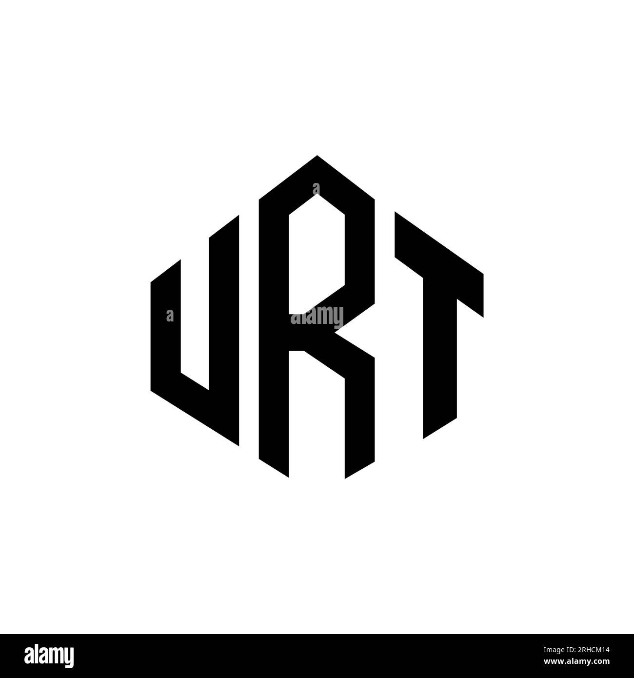 URT letter logo design with polygon shape. URT polygon and cube shape logo design. URT hexagon ...