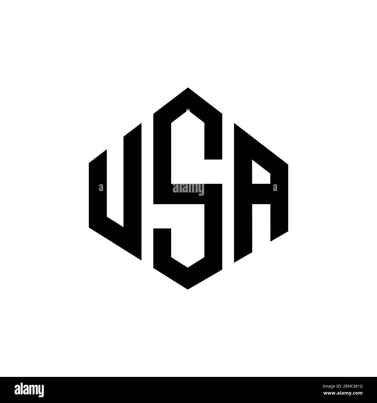 Usa vector logo design template Black and White Stock Photos & Images ...