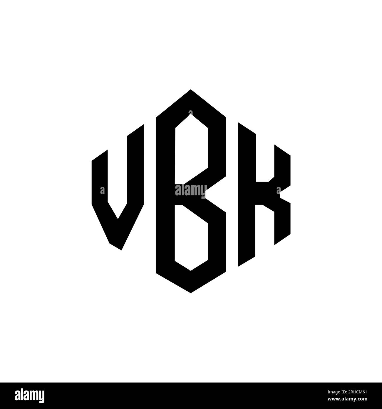 VBK letter logo design with polygon shape. VBK polygon and cube shape ...