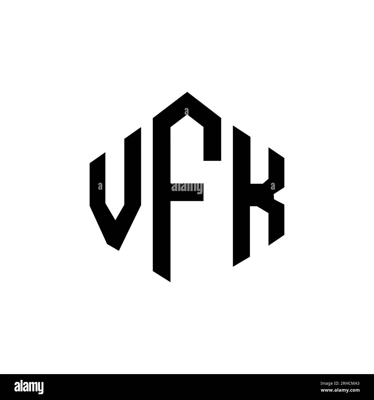 VFK letter logo design with polygon shape. VFK polygon and cube shape ...
