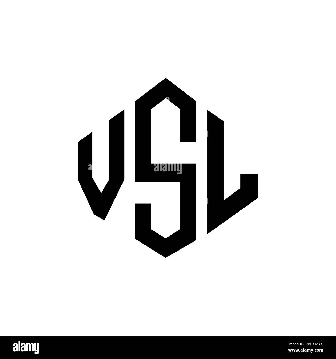 VSL letter logo design with polygon shape. VSL polygon and cube shape ...