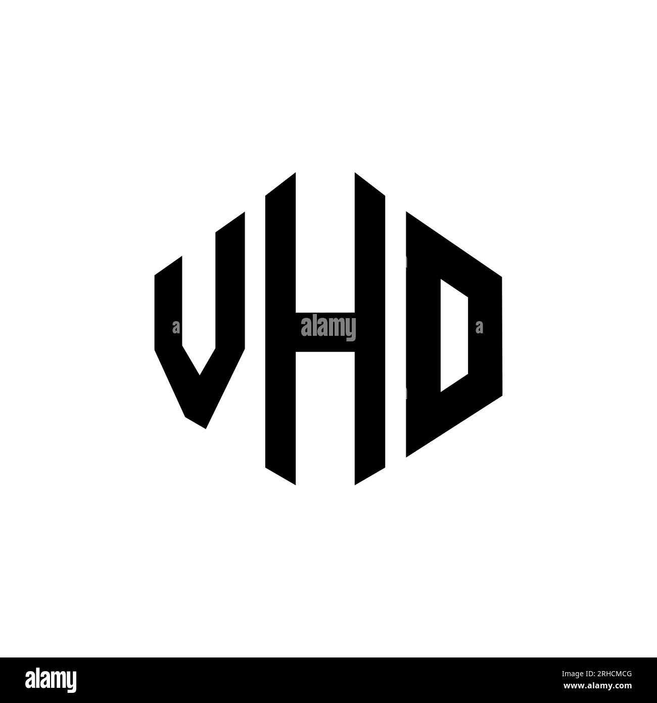 VHO letter logo design with polygon shape. VHO polygon and cube shape ...