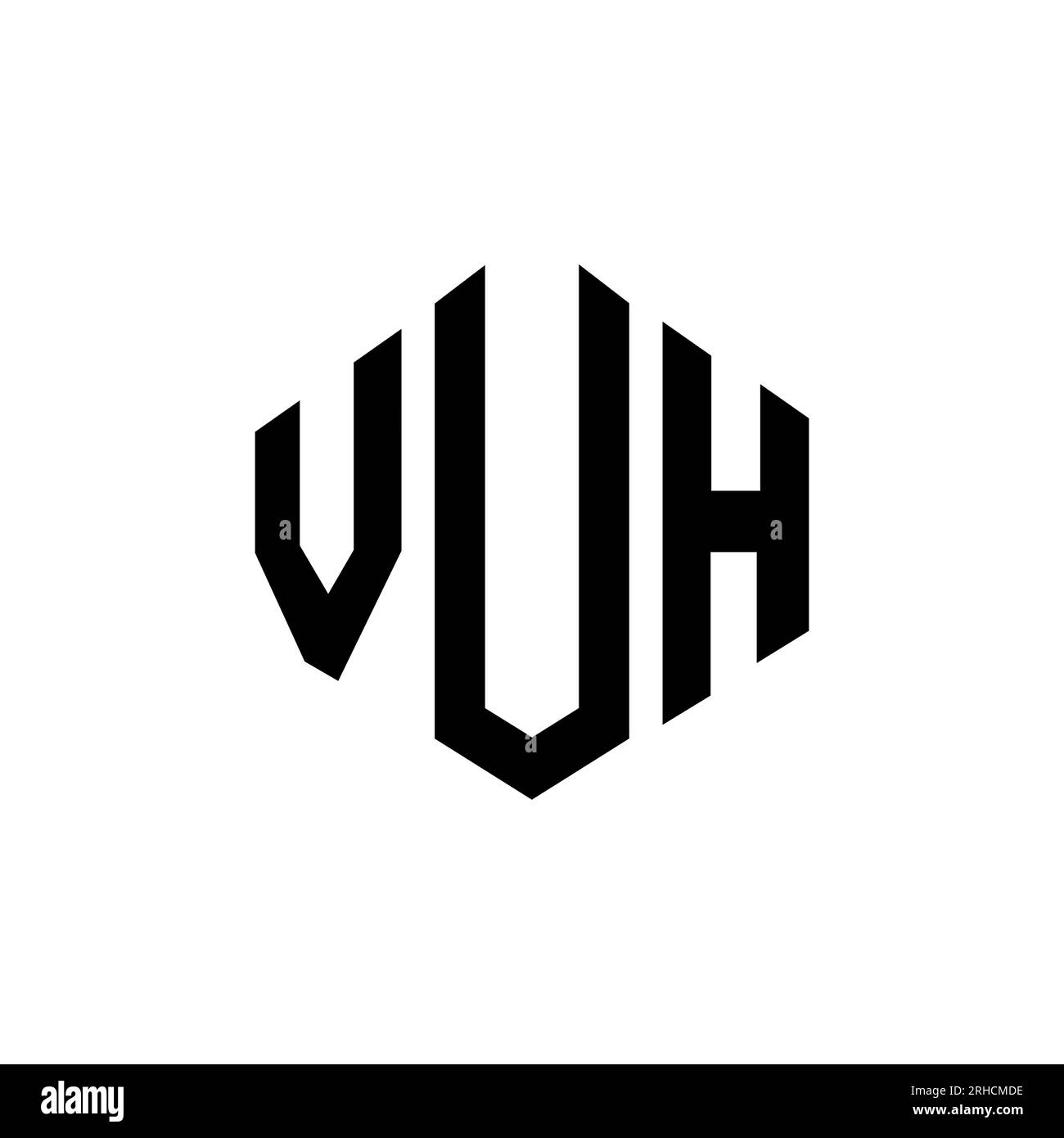 VUH letter logo design with polygon shape. VUH polygon and cube shape ...