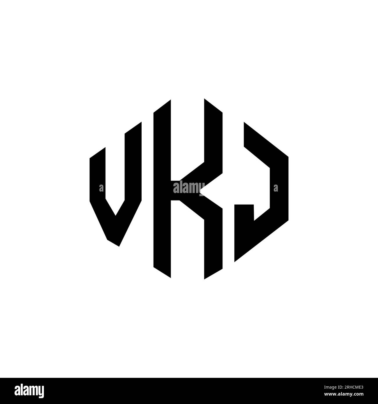 VKJ letter logo design with polygon shape. VKJ polygon and cube shape ...