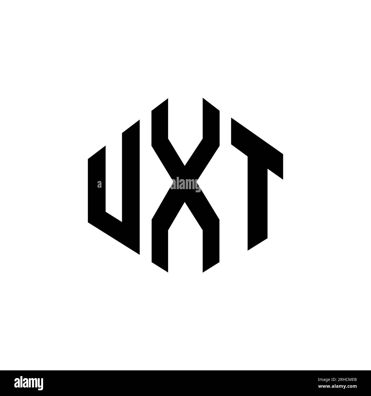 UXT letter logo design with polygon shape. UXT polygon and cube shape ...