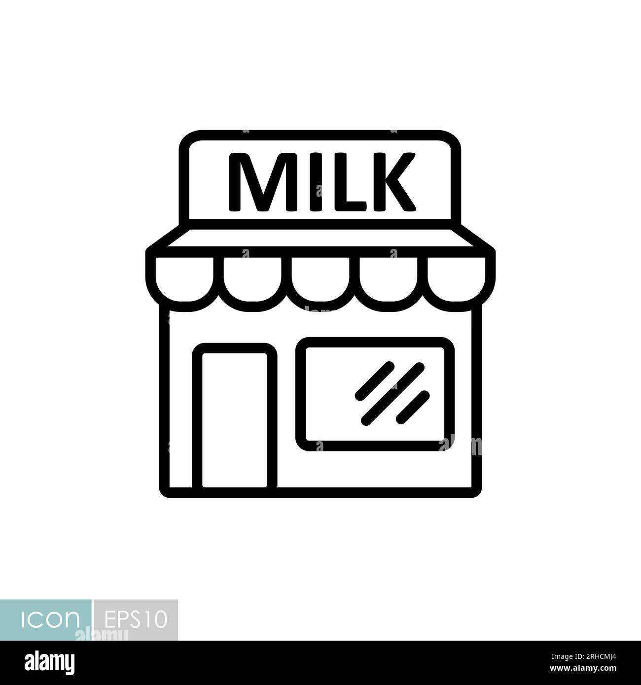 Dairy store facade vector icon. Dairy product sign. Graph symbol for ...