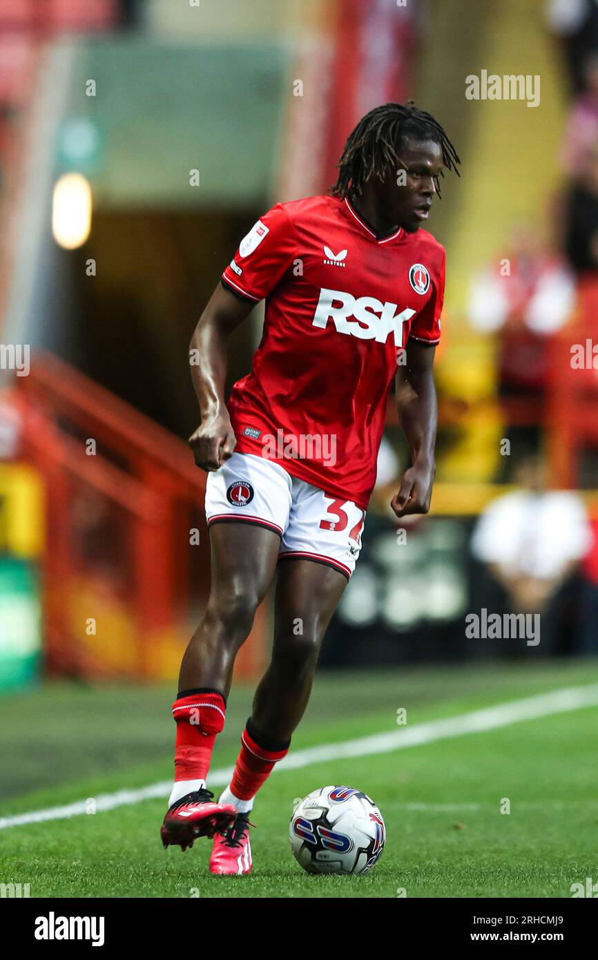 Nathan Asiimwe of Charlton Athletic on the ball during the Sky Bet ...
