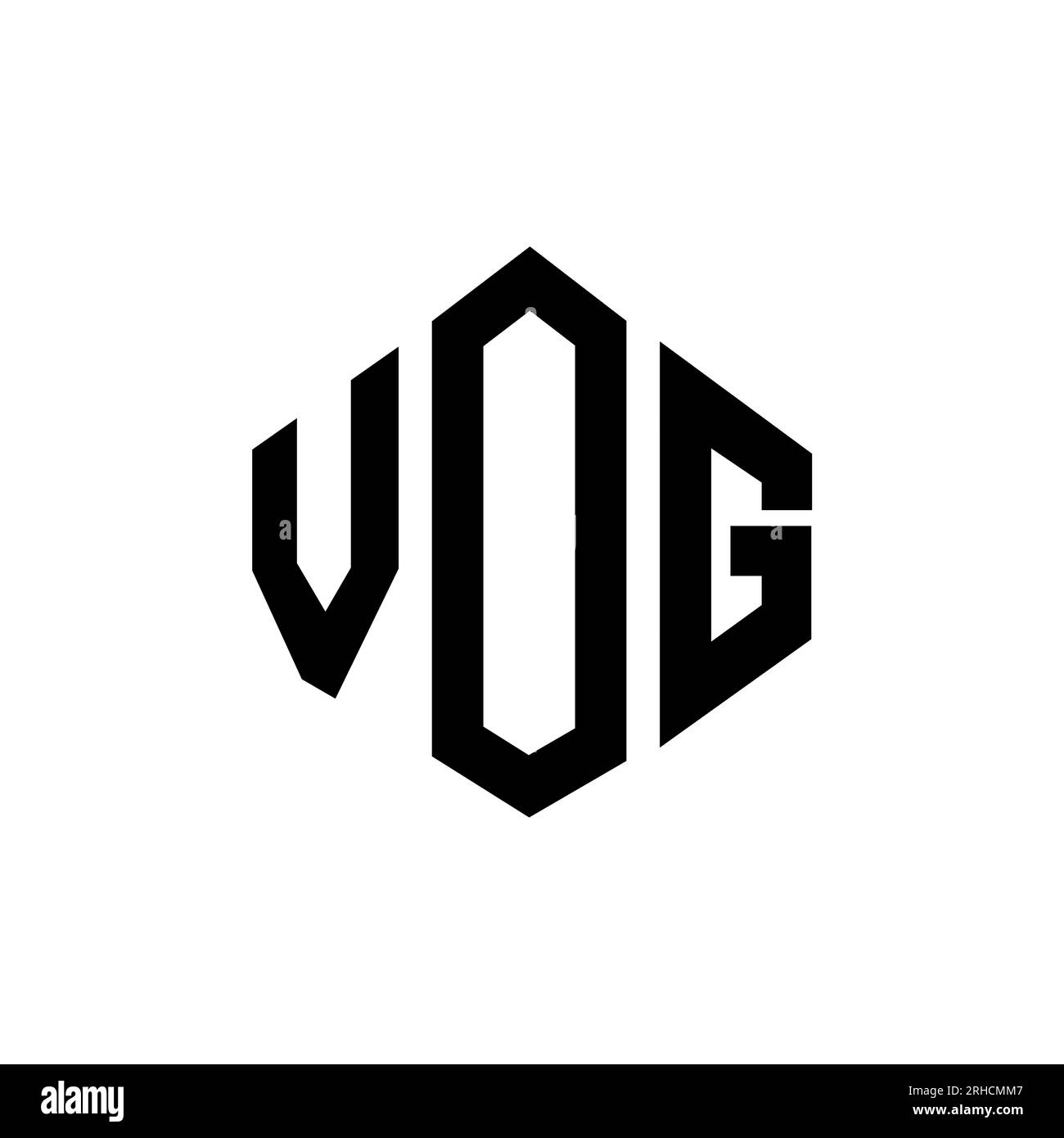 VOG letter logo design with polygon shape. VOG polygon and cube shape ...