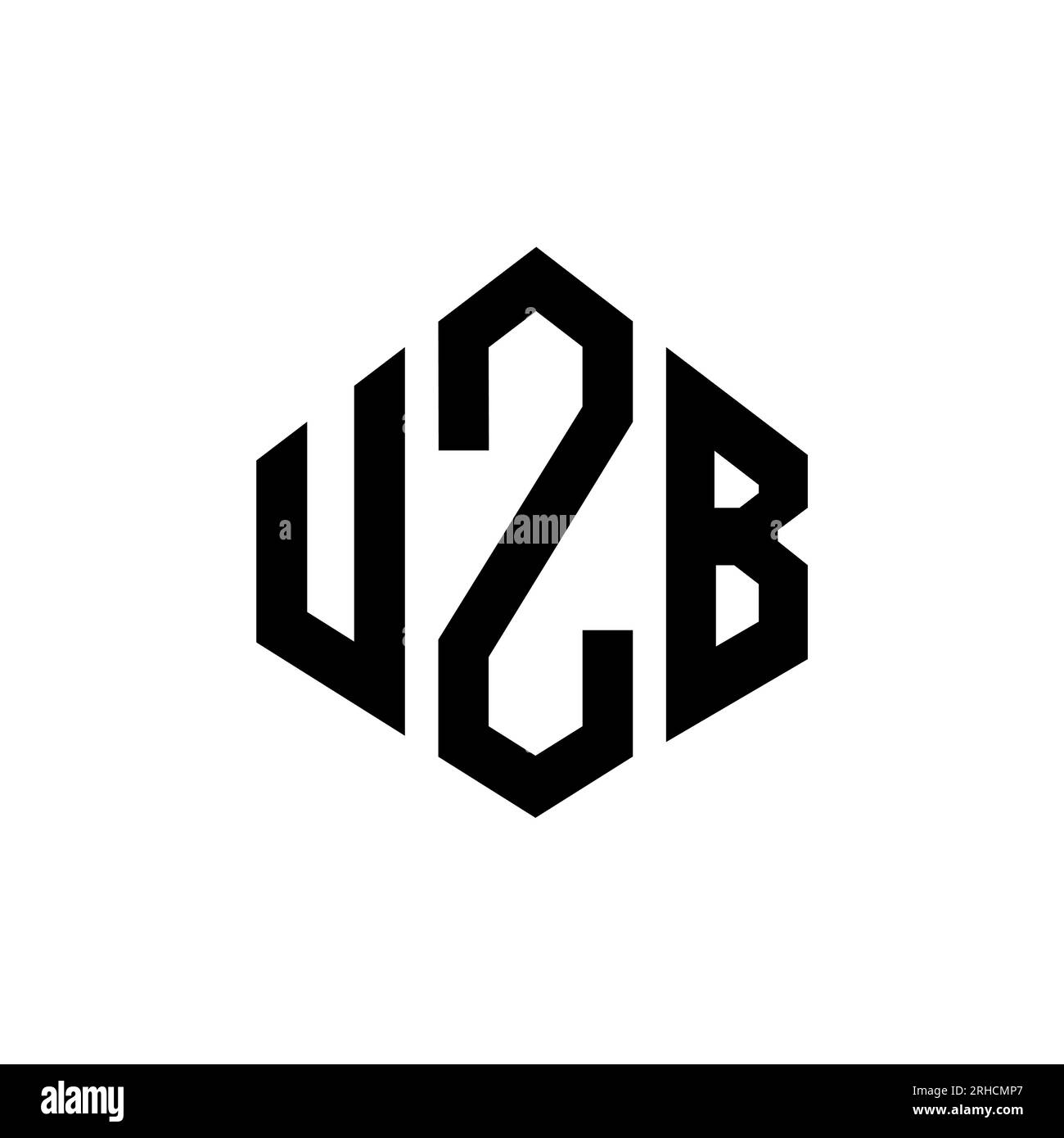 UZB letter logo design with polygon shape. UZB polygon and cube shape ...