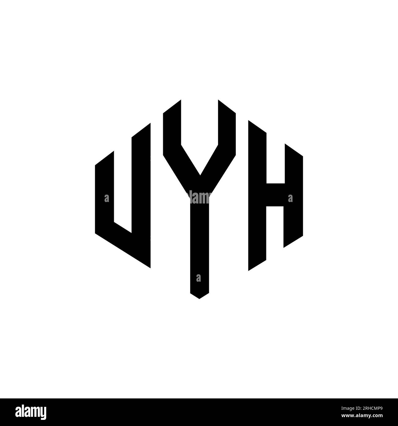 UYH letter logo design with polygon shape. UYH polygon and cube shape ...