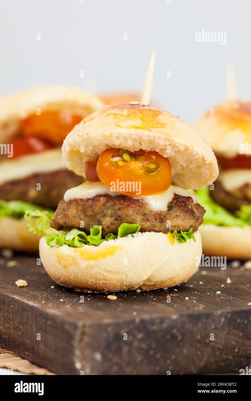Ready to serve mini hamburgers. Step by step preparation of mini ...