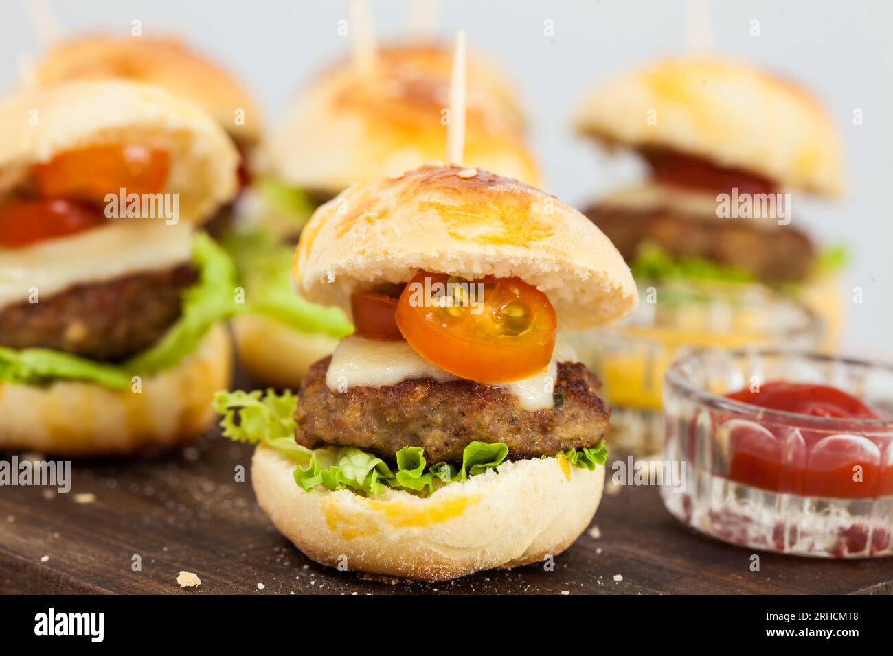 Ready to serve mini hamburgers. Step by step preparation of mini ...