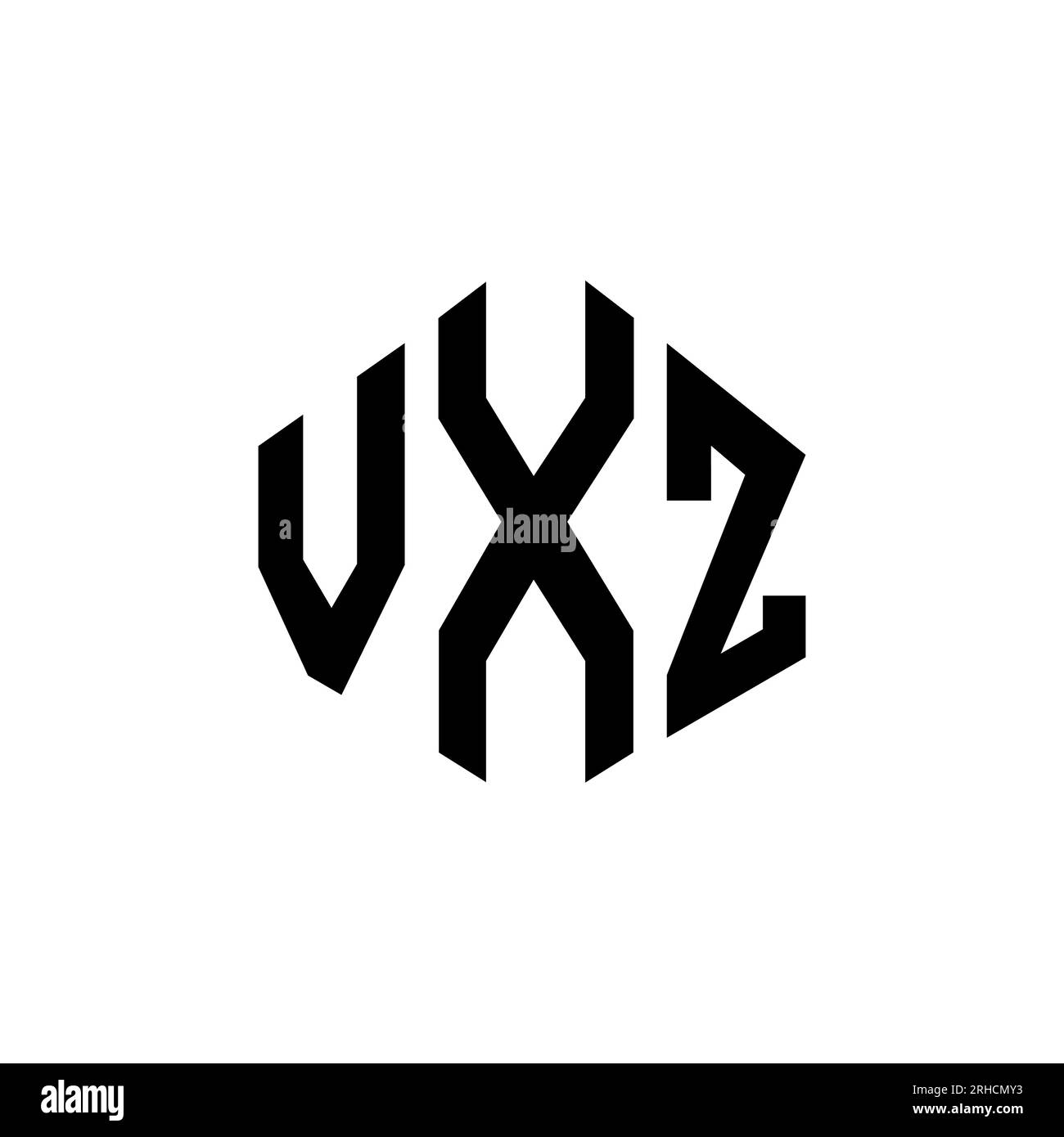 VXZ letter logo design with polygon shape. VXZ polygon and cube shape ...