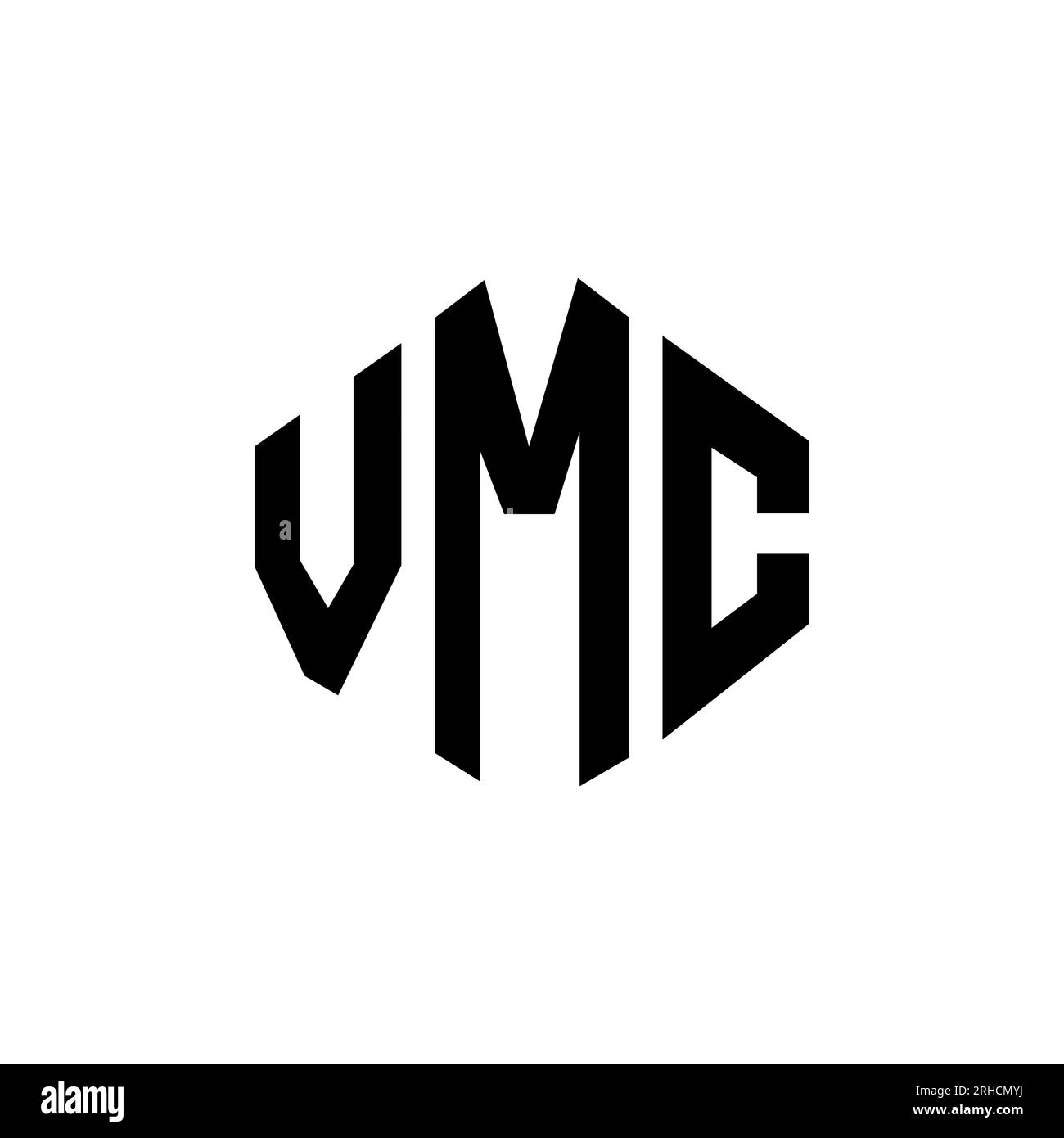 VMC letter logo design with polygon shape. VMC polygon and cube shape ...