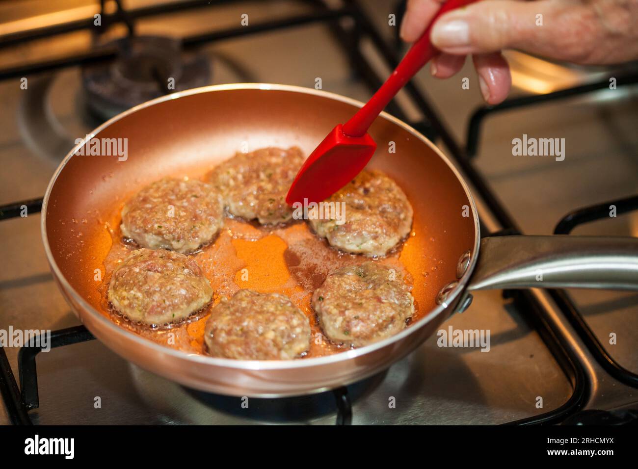 Meat burger preparation. Step by step preparation of mini burgers ...