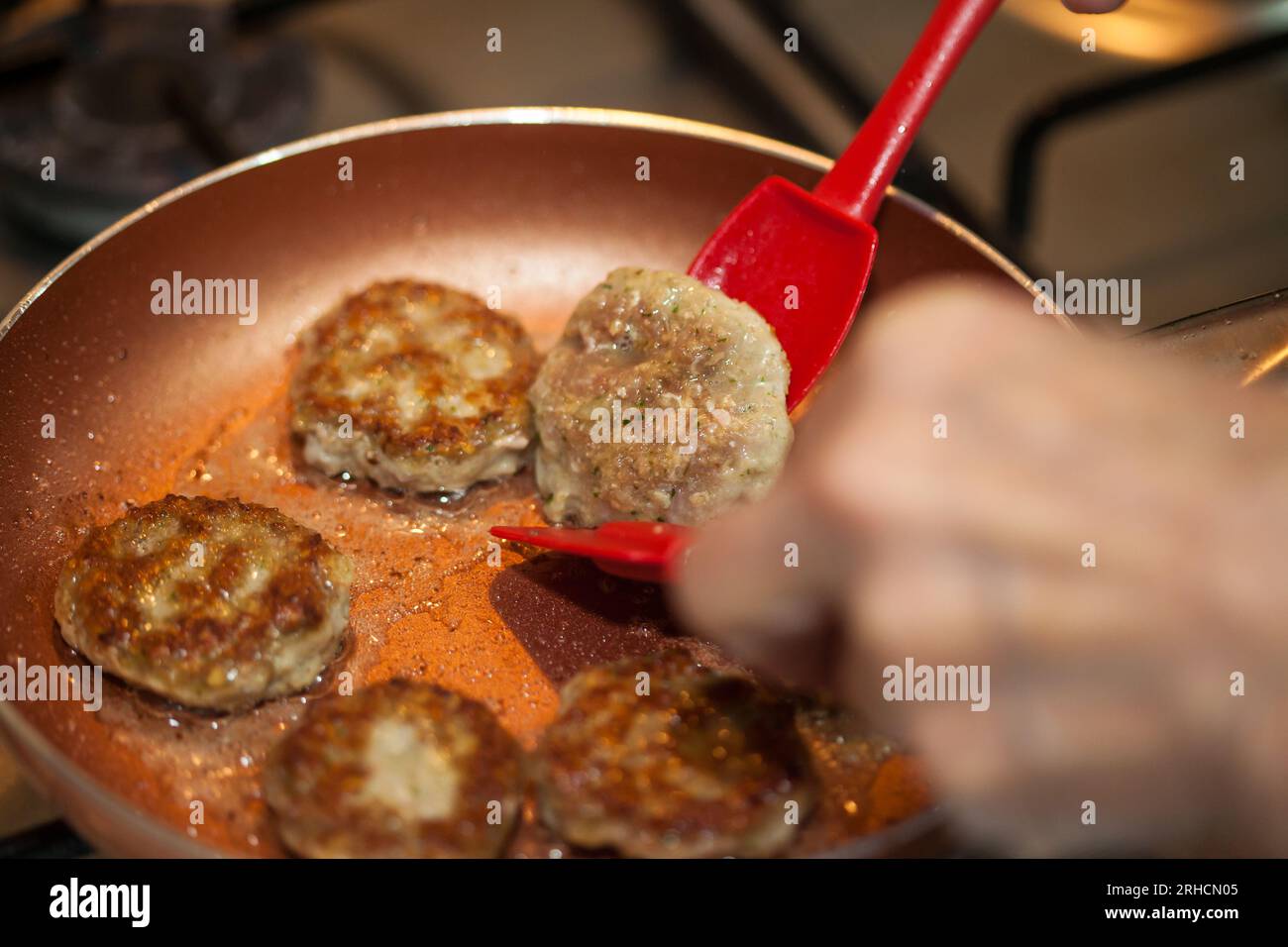Meat burger preparation. Step by step preparation of mini burgers ...